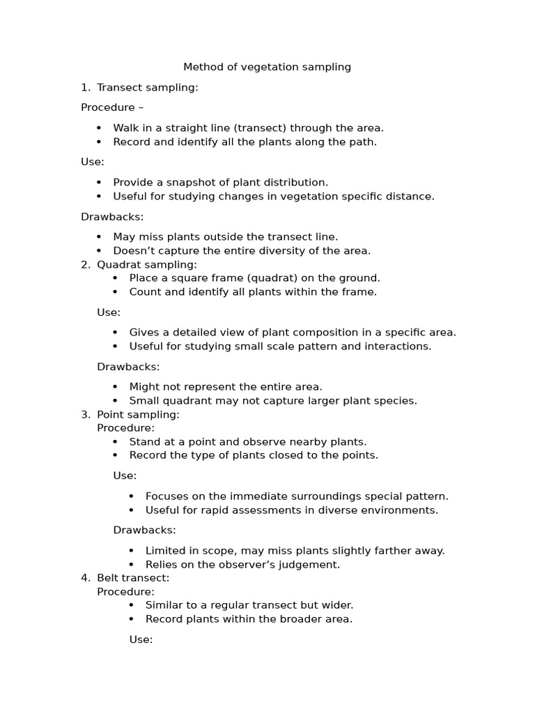 Method of Vegetation Sampling | PDF