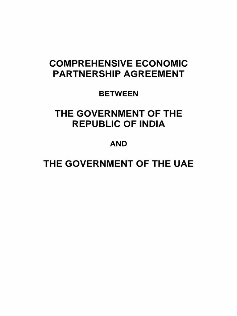 Final Agreement - UAE India CEPA 1 | PDF