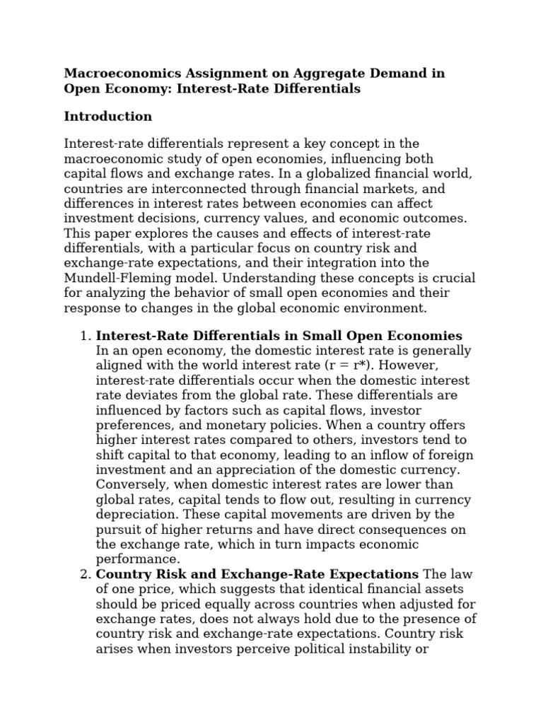 Macroeconomics Assignment On Aggregate Demand in Open Economy | PDF ...