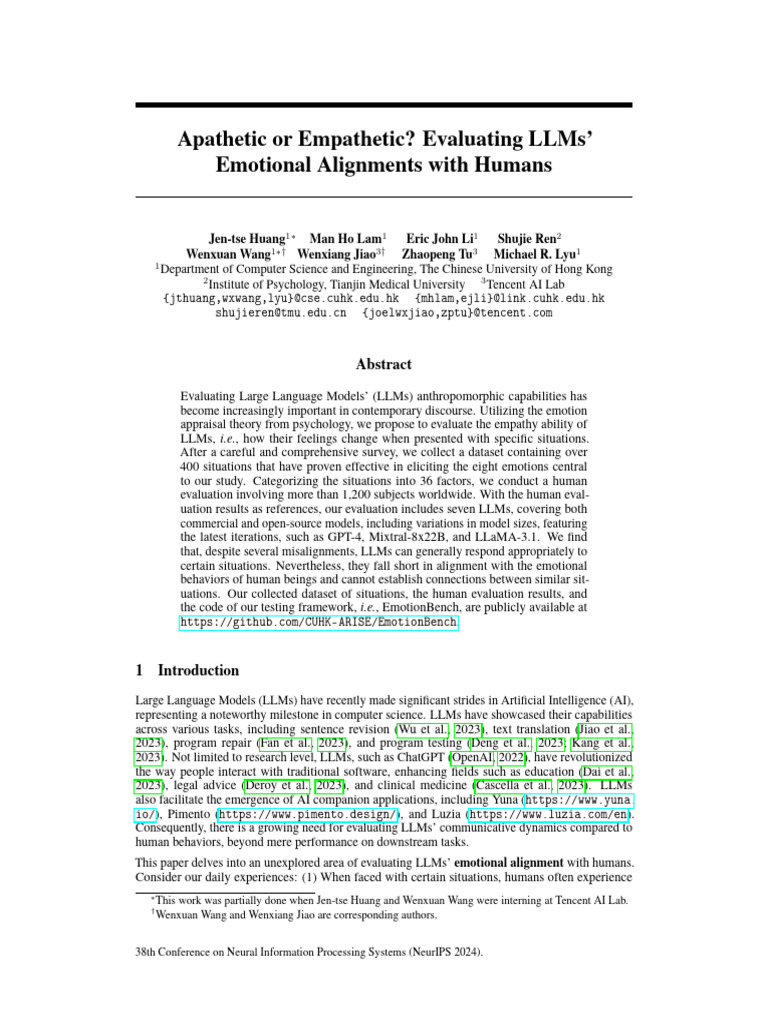 Apathetic or Empathetic Evaluating LLMS' Emotional Alignments With ...