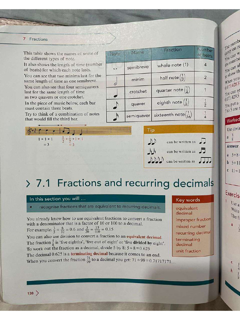 Recurring Decimals & Fractions | PDF