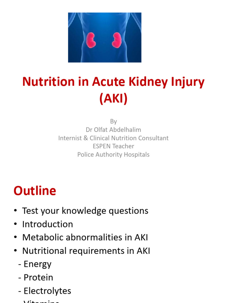 Lec 8, Nutrition in Acute Kidney Injury (AKI) | PDF | Creatinine | Fat