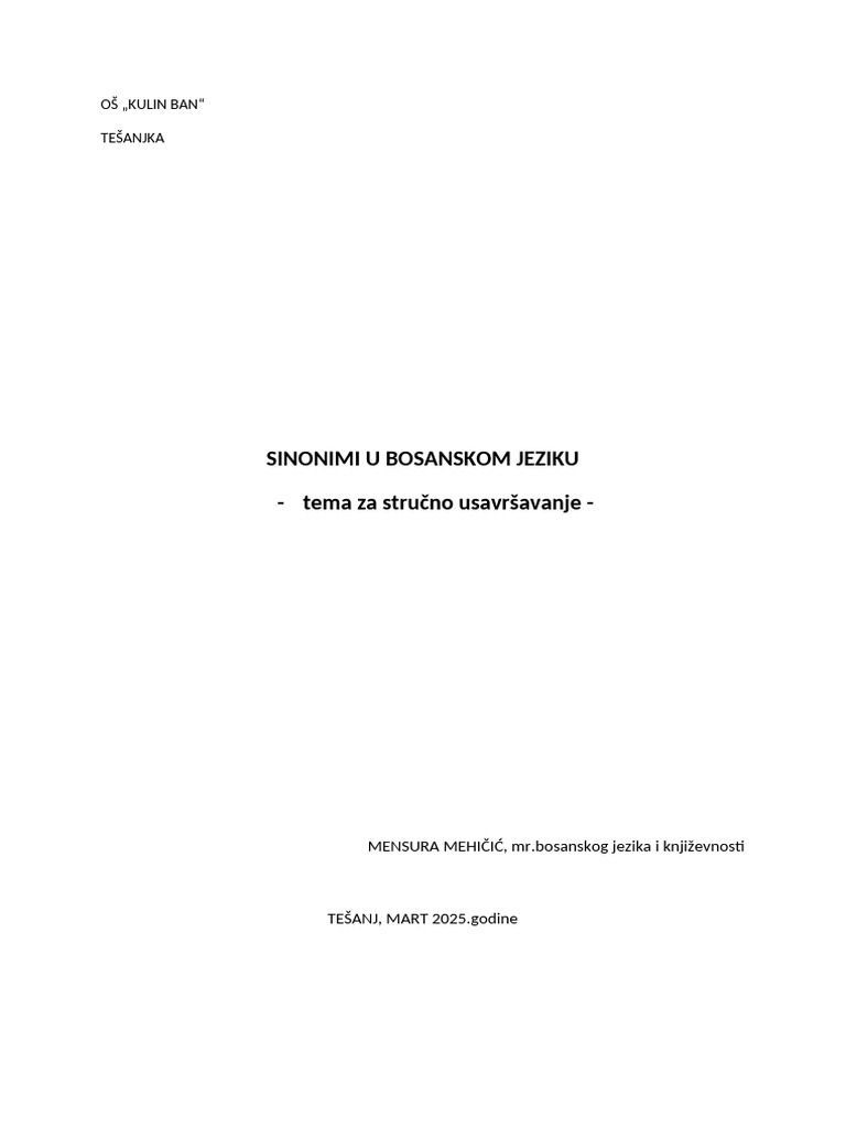 Tema Za Aktiv - Sinonimi | PDF