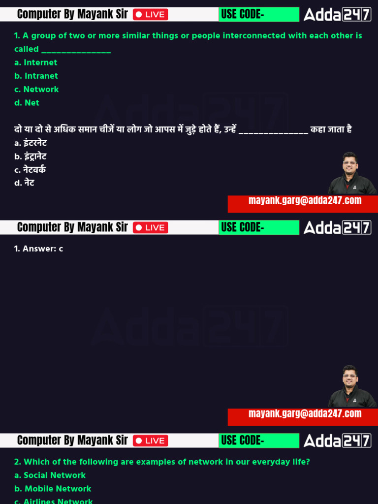 1-70 Computer by Mayank Sir 1-70 MCQ | PDF