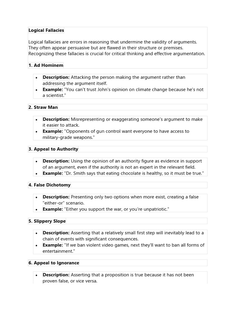QR2 - 1 - 4 Logical Fallacies | PDF | Fallacy | Argument