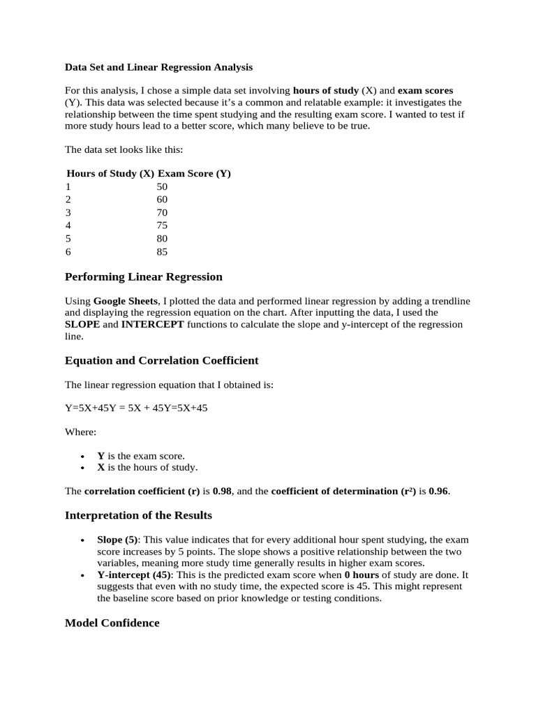 Data Set and Linear Regression Analysis | PDF | Regression Analysis | Linear Regression