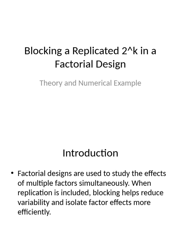 Blocking Replicated 2k Design | PDF