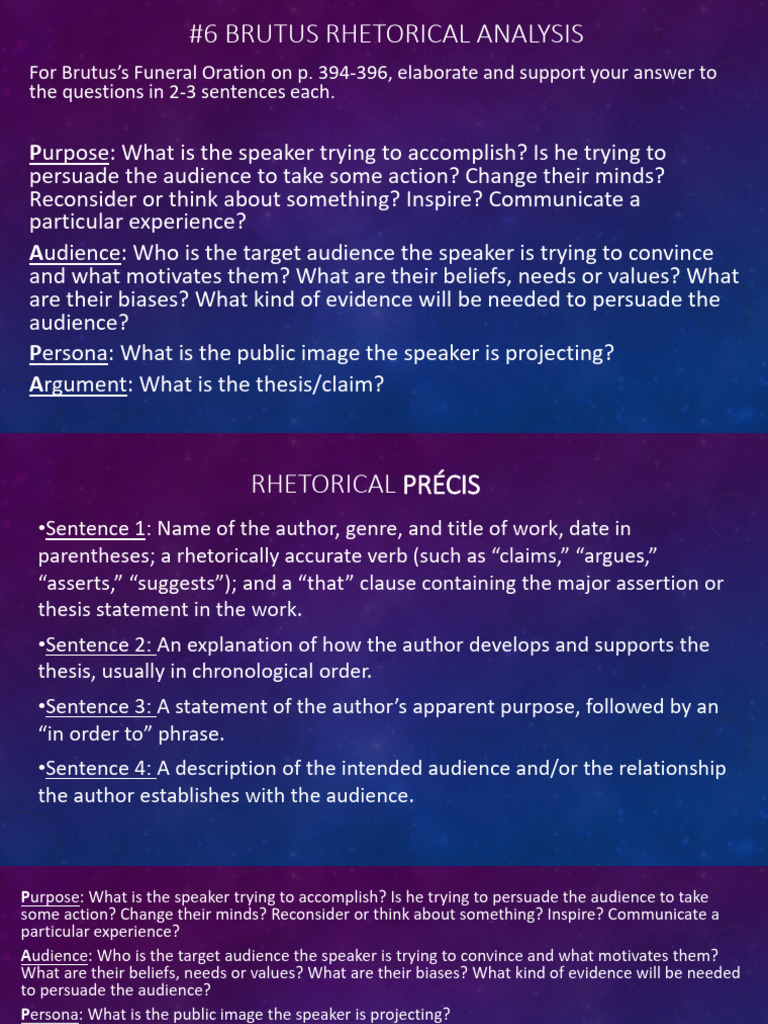 Brutus's Funeral Speech Analysis | PDF