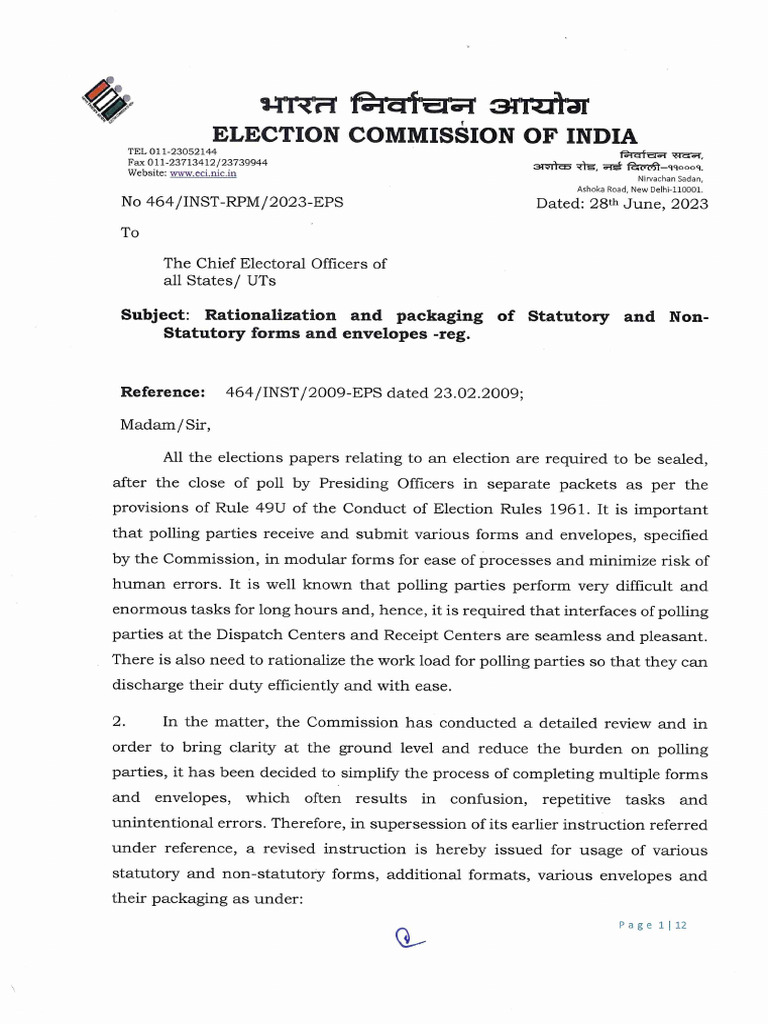 Statutory & Non Statutory Forms and Envelopes | PDF