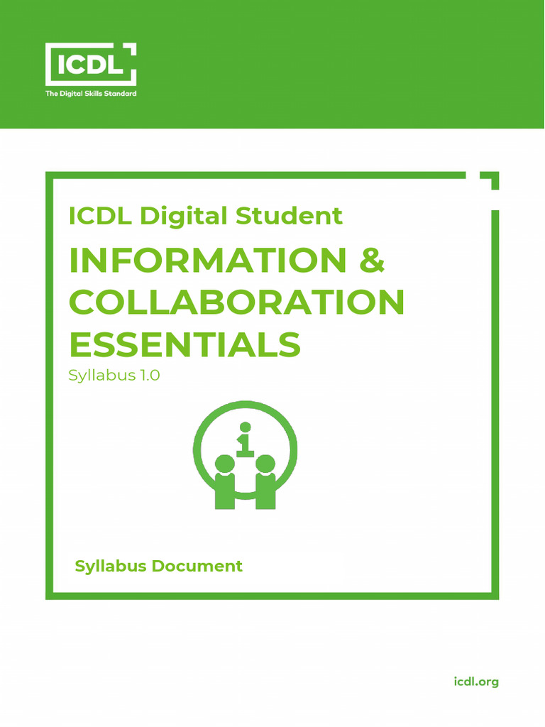 ICDL Digital Student Information Collaboration Essentials Syllabus 1.0 ...