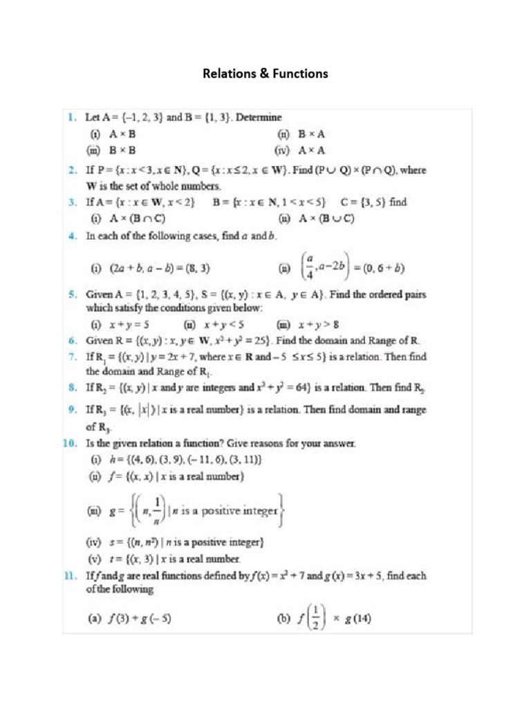 Relations and Functions | PDF