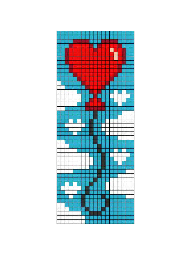 Heart Balloon Cross Stitch Pattern | PDF
