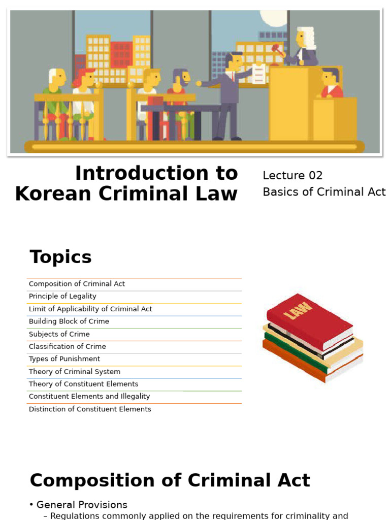 Korean Criminal Law: Key Principles Explained | PDF | Crimes | Crime ...