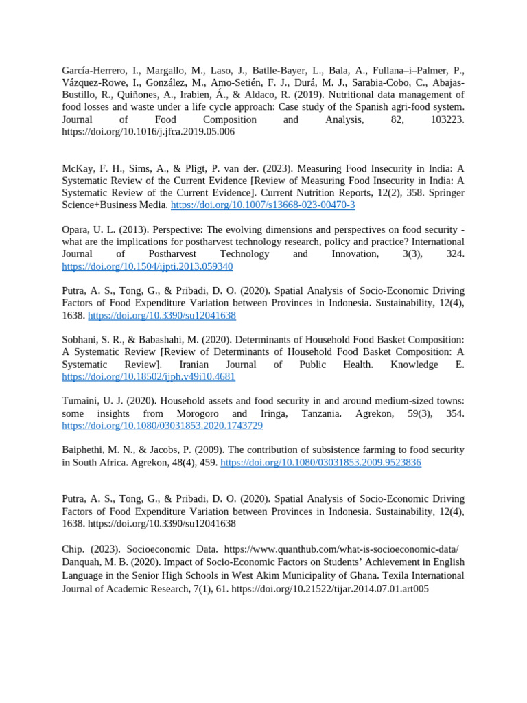 References For Research 2025 | PDF | Consumption (Economics) | Food ...