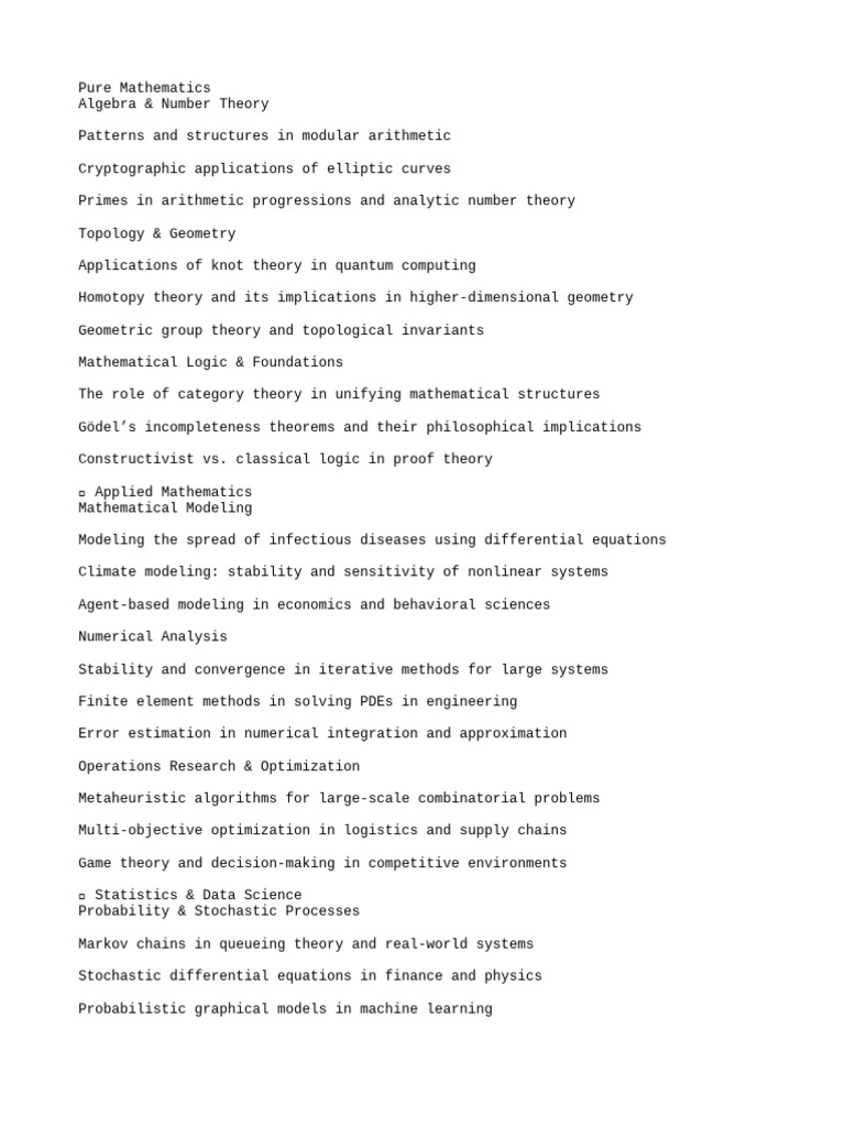 Advanced Topics in Pure Mathematics | PDF