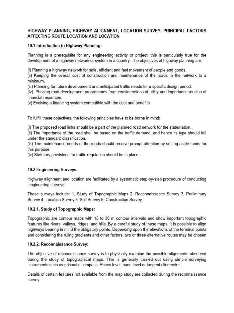 Fge 462 - Principles of Highway Planning, Design, Construction and ...