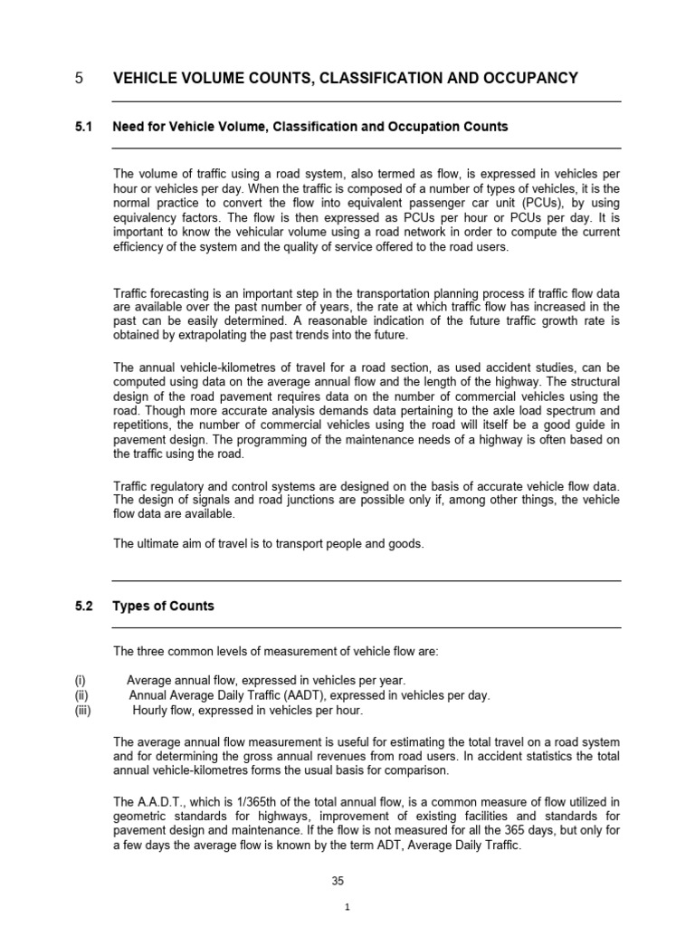 Fge 462 - Vehicle Volume Counts, Classification and Occupancy | PDF ...