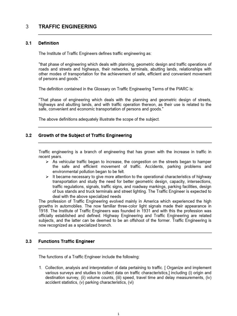 Traffic Engineering | PDF | Traffic | Highway