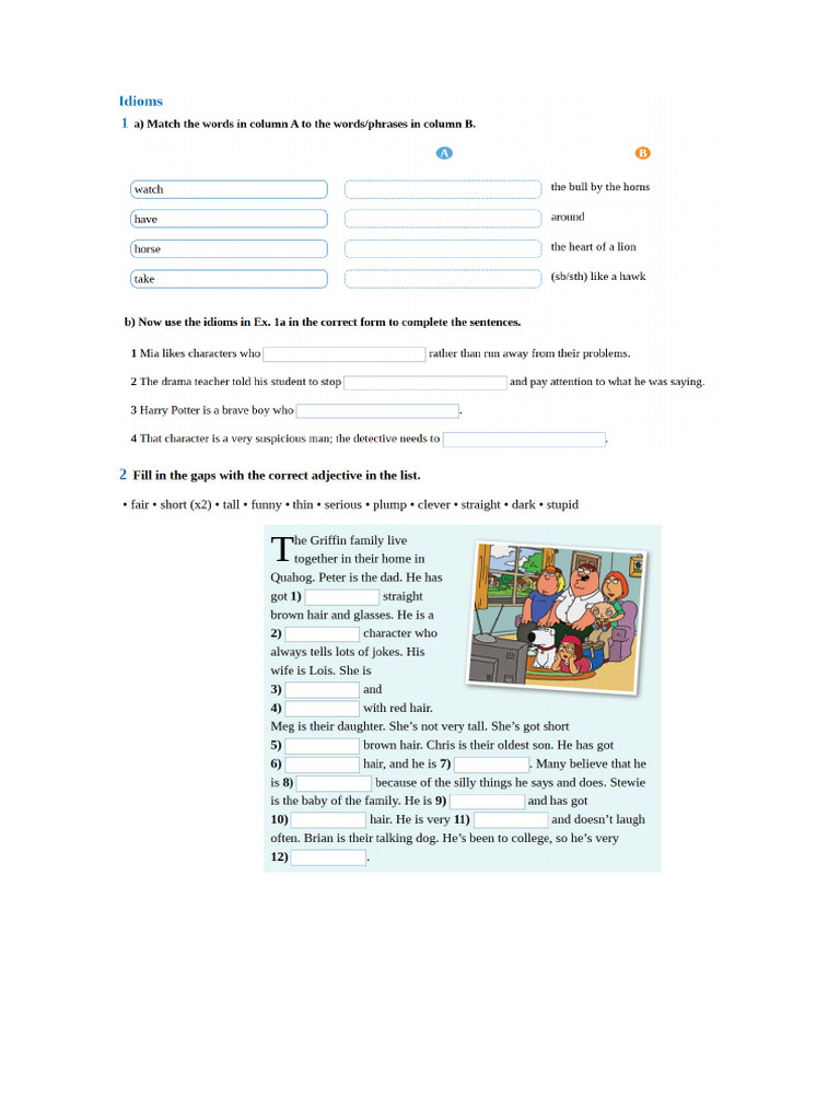 Exercises - Idioms - Relative Pronouns - Defining An Non Defining ...