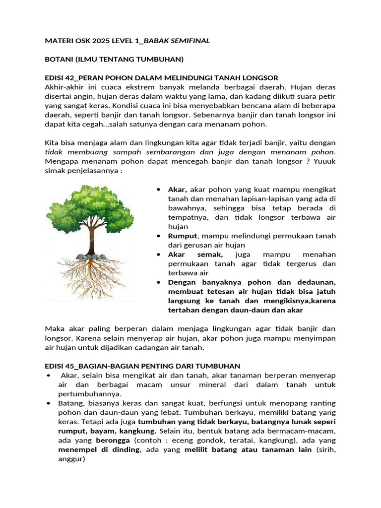 MATERI OSK 2025 LEVEL 1_BOTANI | PDF