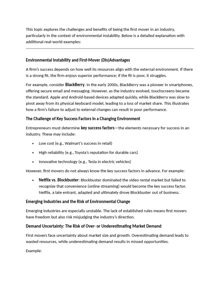 Lesson 5-First Movers Advantages and Disadvantages | PDF | Apple Inc ...