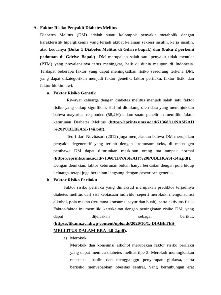 Materi Faktor Risiko Dan Upaya Pencegahan DM | PDF