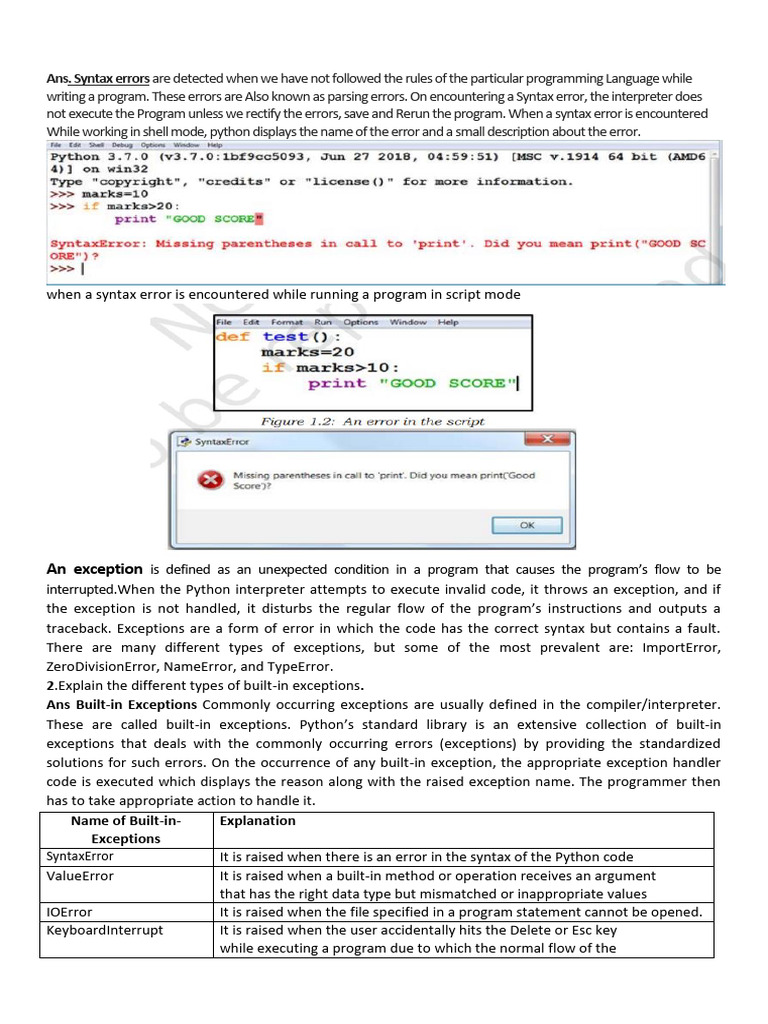 Python Exception Handling Explained | PDF | Computer Program | Programming