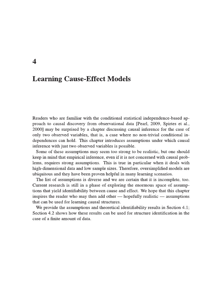 Elements of Causal Inference 4 Learning Cause-Effect Models | PDF