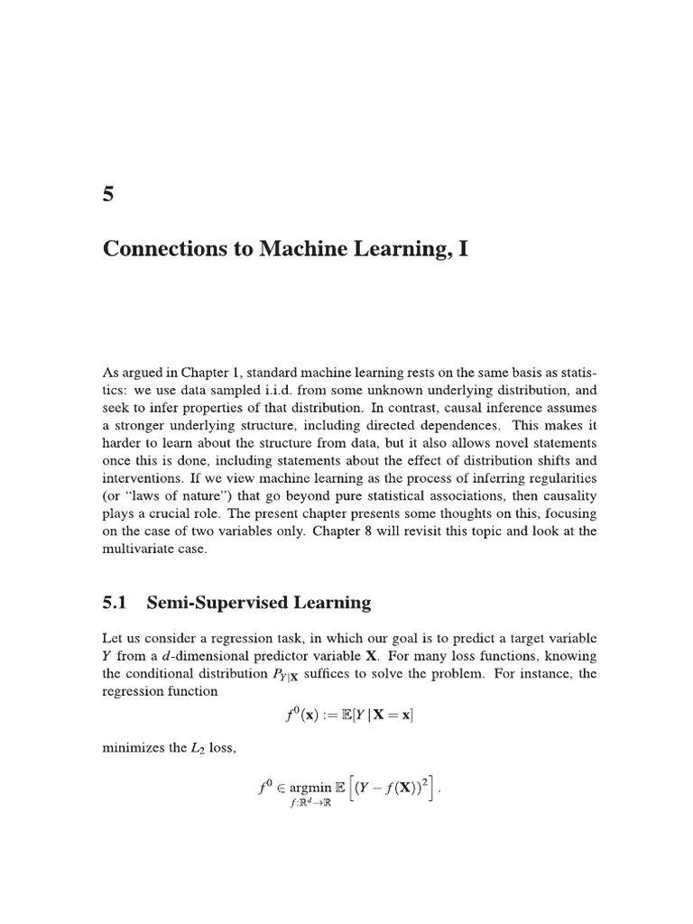 Elements of Causal Inference 5 Connections to Machine Learning, I | PDF