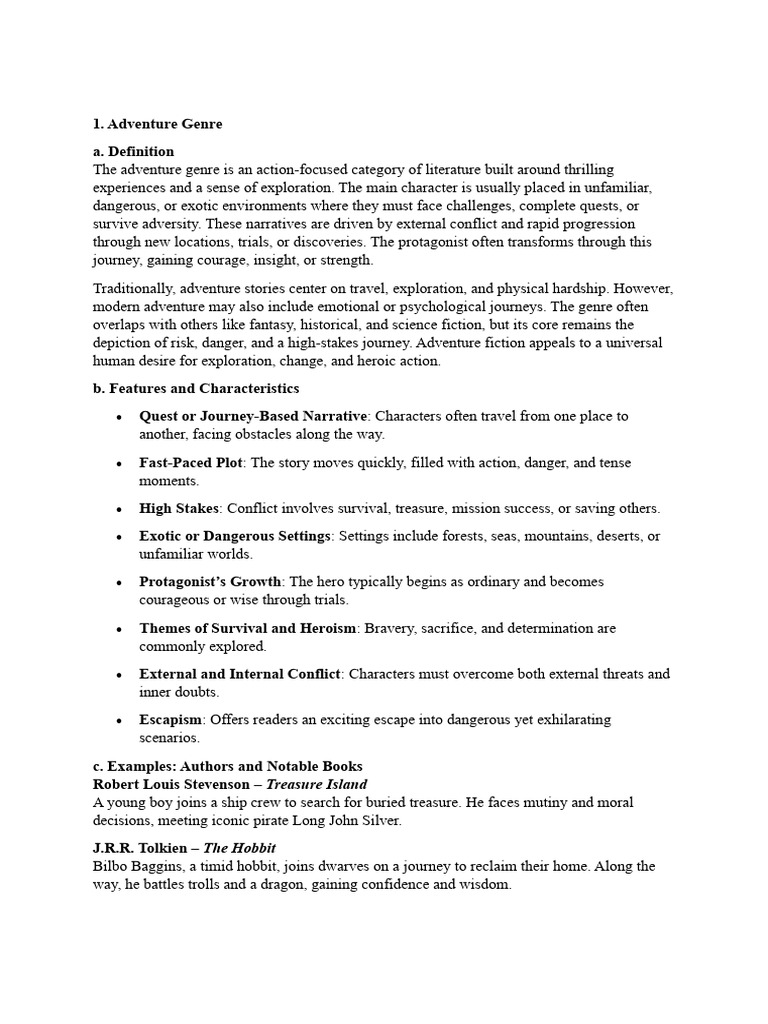 Exploring Literary Genres: Adventure to Epistolary | PDF | Gothic ...