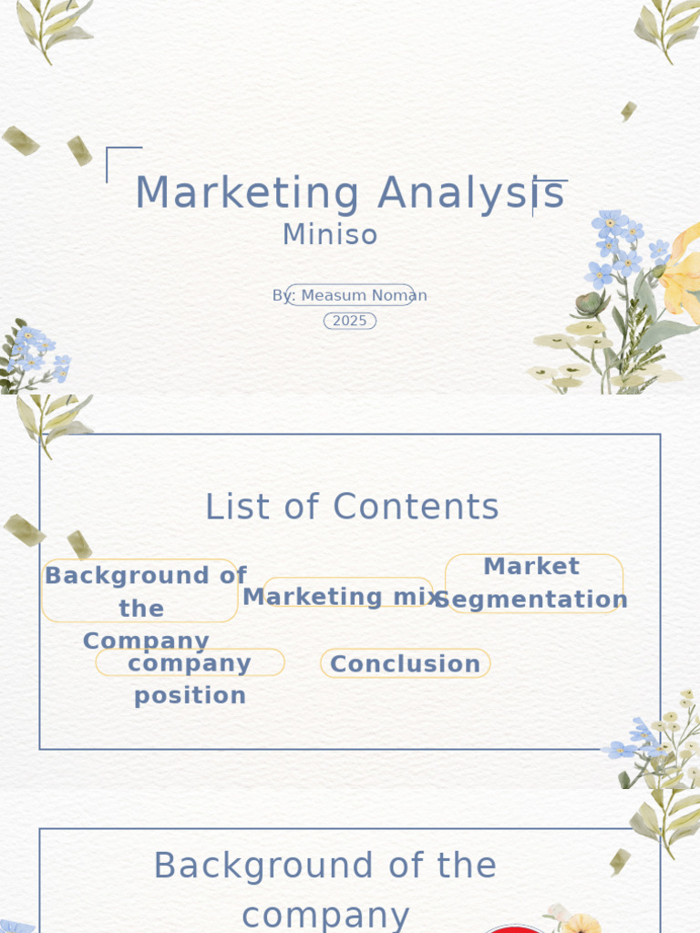 Miniso Marketing Analysis Overview | PDF | Marketing | Retail