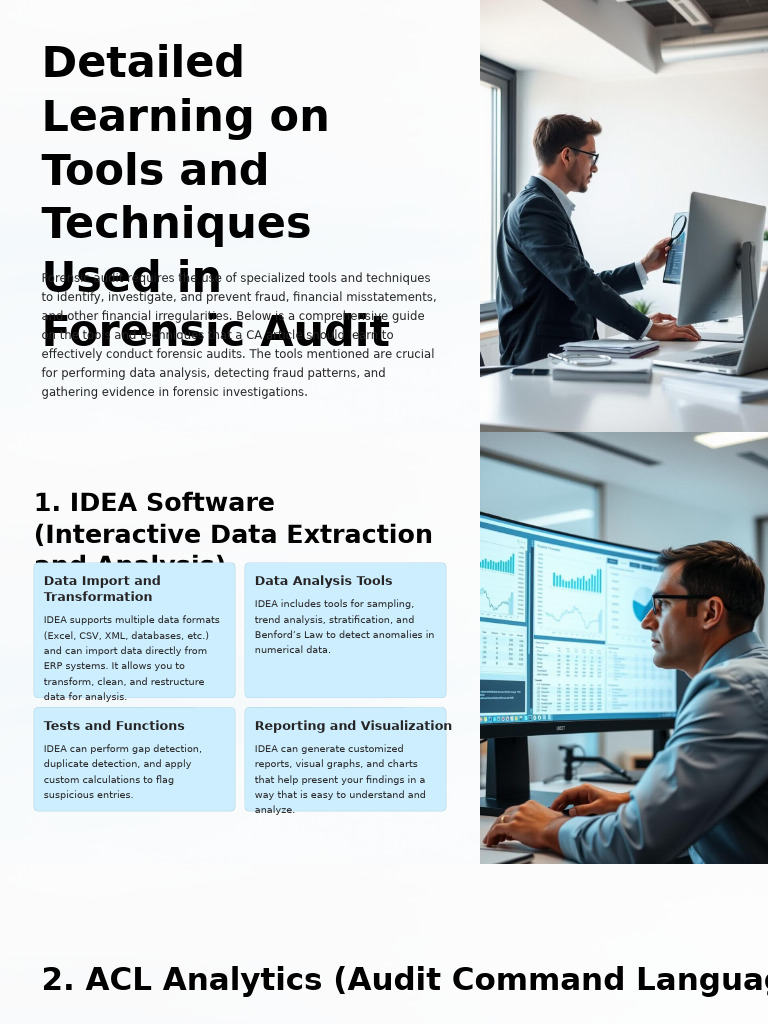 Detailed Learning On Tools and Techniques Used in Forensic Audit | PDF | Audit | Digital Forensics