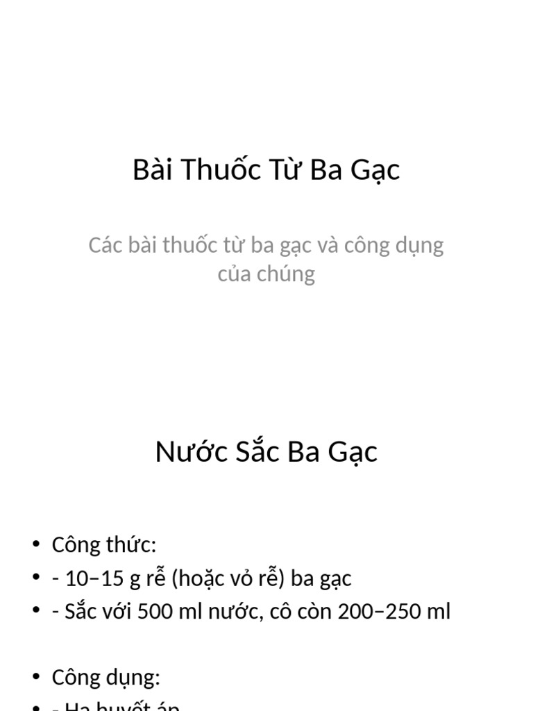 Bai Thuoc Ba Gac | PDF