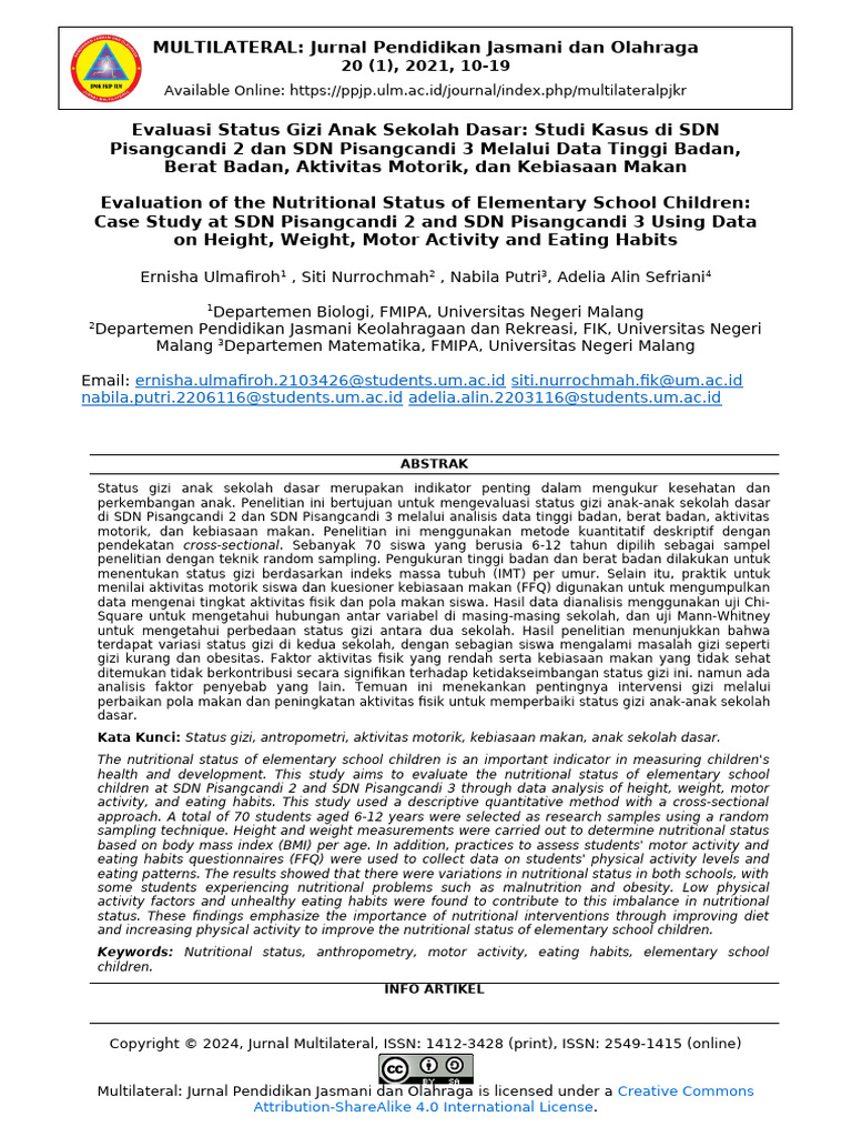 Artkel Ilmu Gizi 2024 | PDF