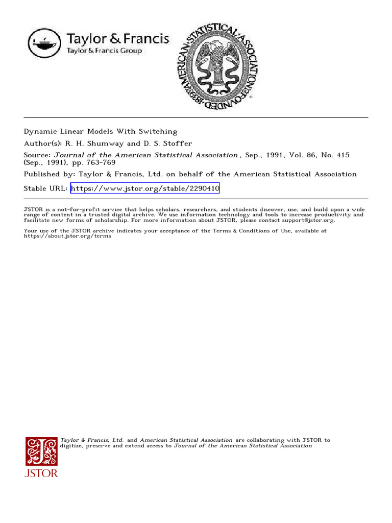 Dynamic Linear Models With Switching | PDF | Econometrics | Probability Theory