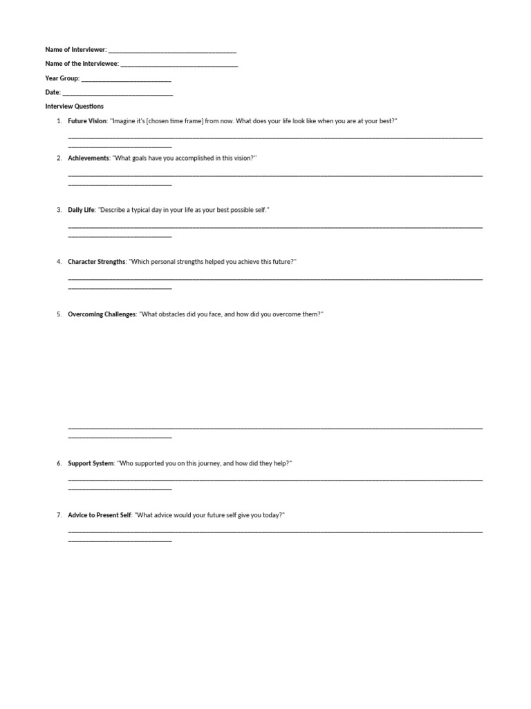 self knowledge Interview handout | PDF
