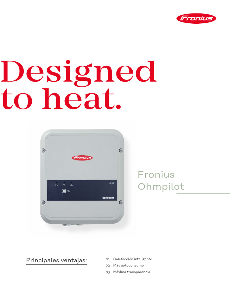 SE DS Fronius Ohmpilot ES | PDF | Energía solar | Corriente eléctrica