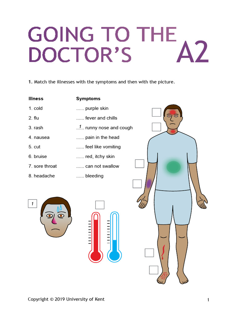 Going To The Doctors A2 Students Worksheet | PDF | Diseases And ...