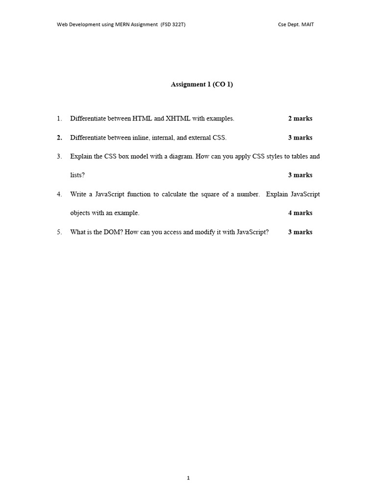 Assignment 1 FSD 2025 Final | PDF | World Wide Web | Internet & Web