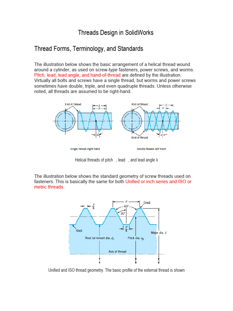 EX-5 Threads Design in Solidworks Machine Design Nita Lab | PDF | Screw ...