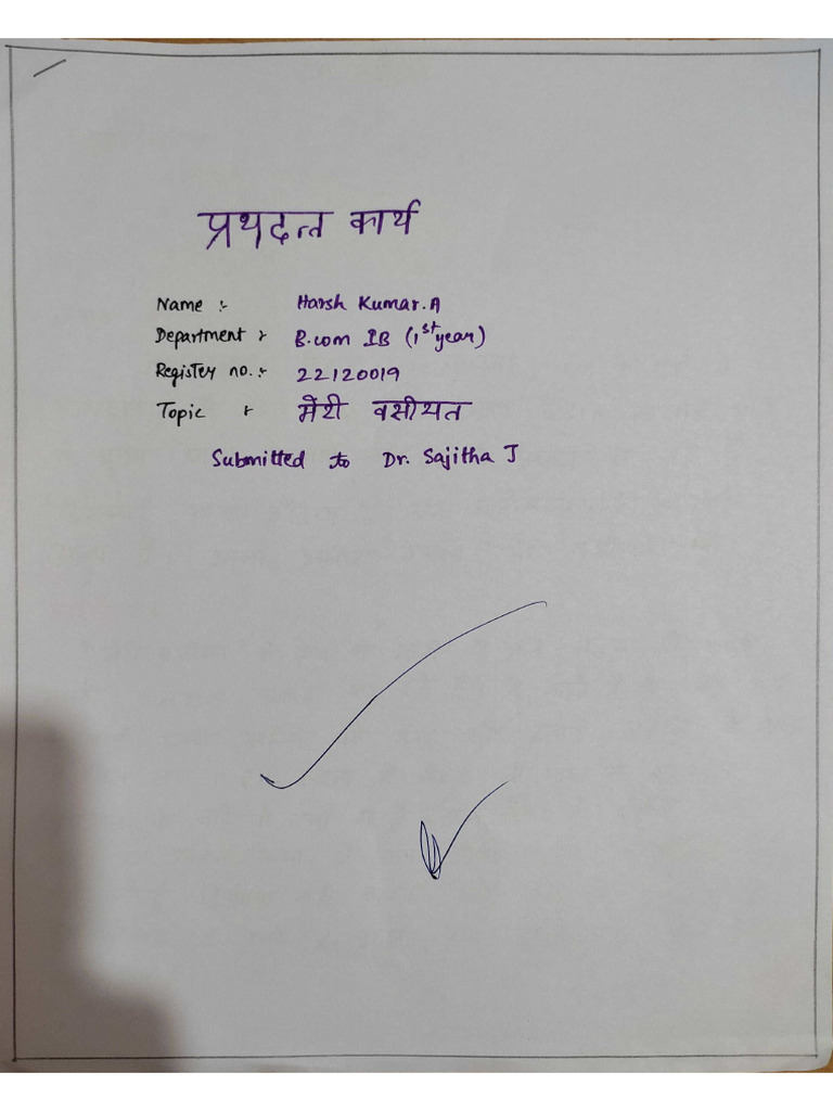 Hindi Assignment | PDF