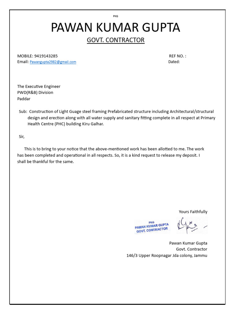 BID VALIDITY LETTER | PDF