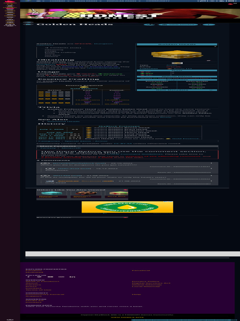 Golden Heads Hypixel SkyBlock Wiki Fandom | PDF