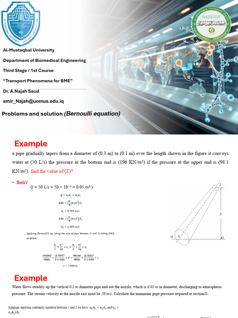 Transport Phenomena Problems in BME | PDF