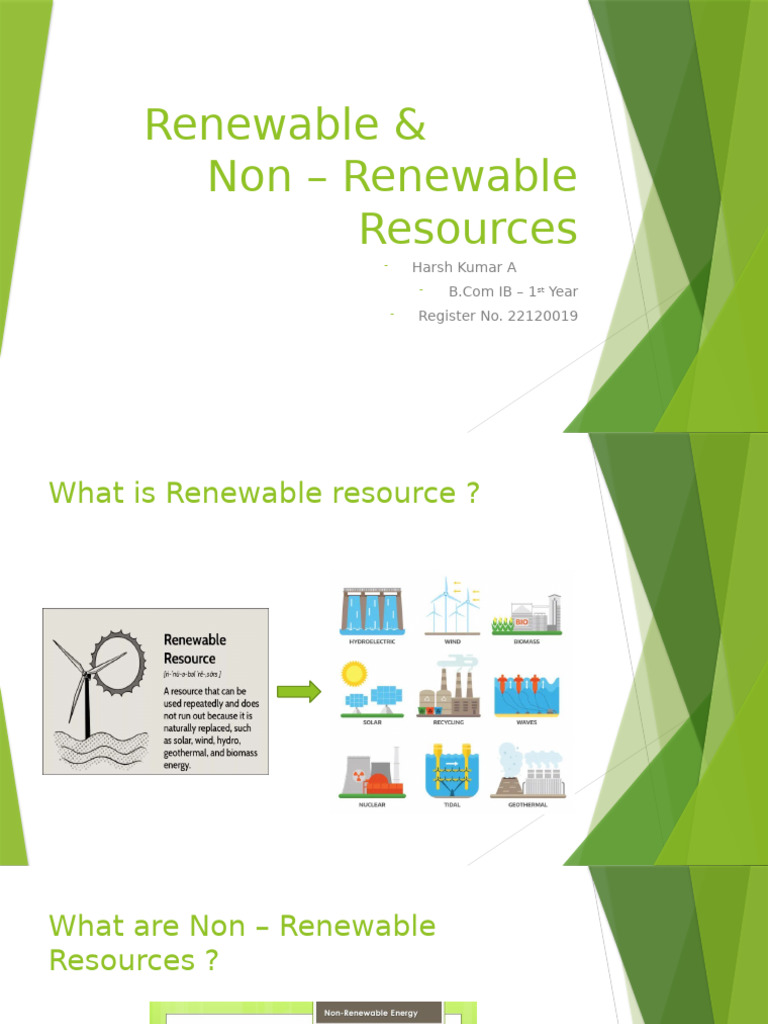 Renewable & Non – Renewable Resources | PDF