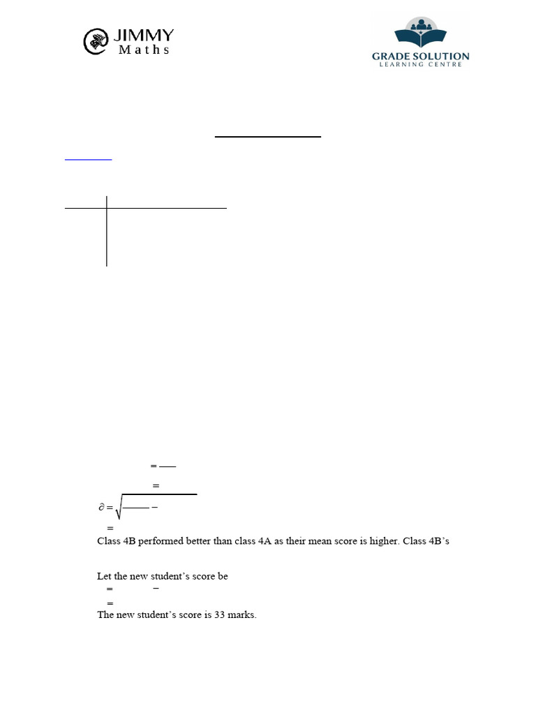 Math Test Analysis and Probability Exercises | PDF | Descriptive ...