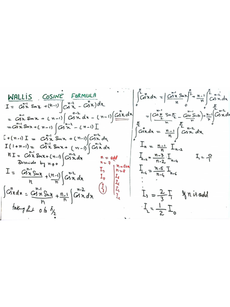 Sine Walli + Cos Walli Formula | PDF
