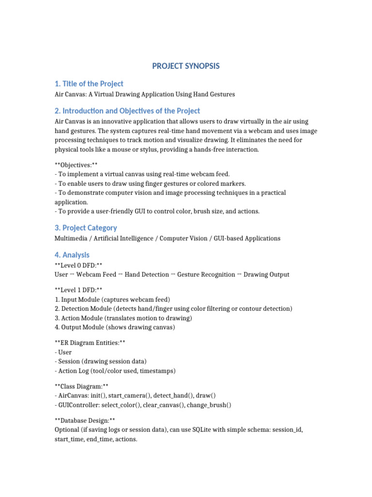 Air_Canvas_Project_Synopsis_IGNOU_BCA | PDF | Computer Vision ...
