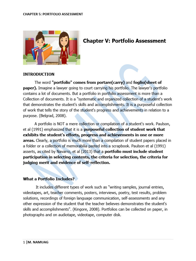 Portfolio Assessment Criteria and Purpose | PDF | Educational Assessment | Learning