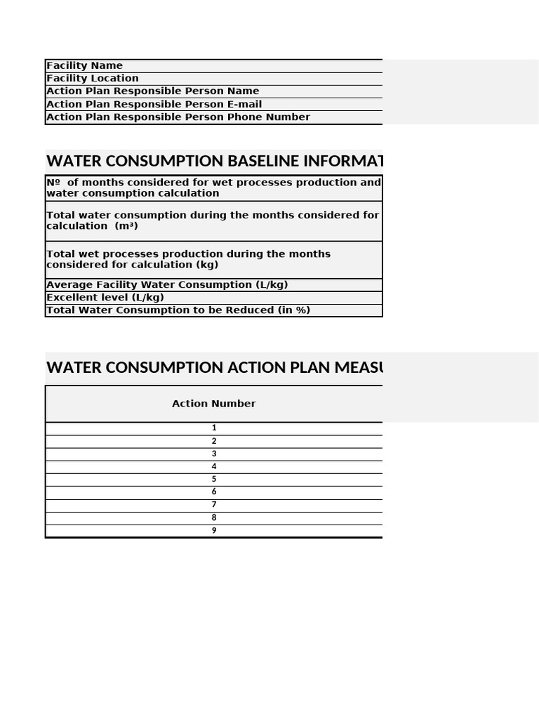 Template - Water Consumption | PDF